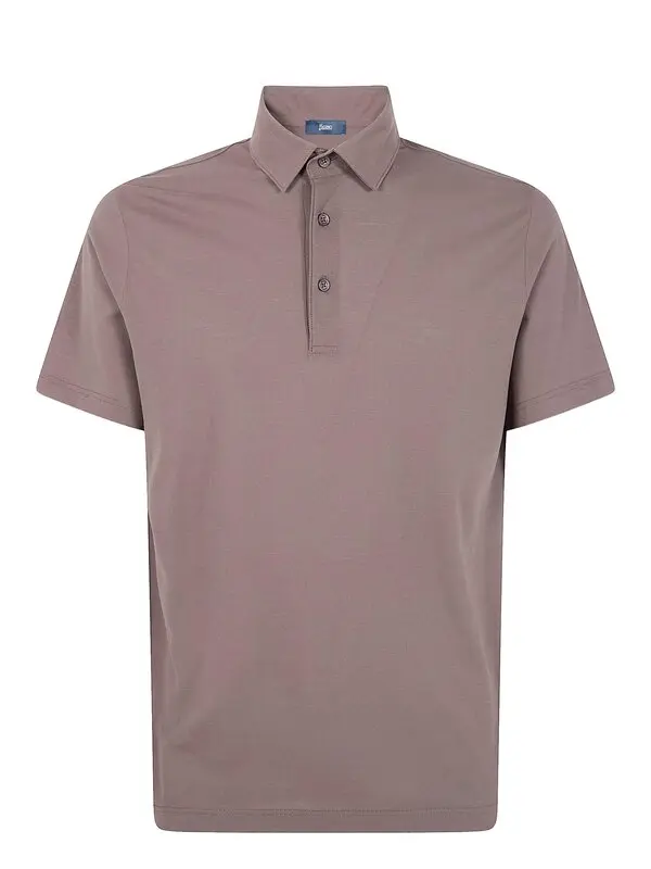 Herno Jersey Voile Crepe Short Sleeves Polo Shirt - Brown