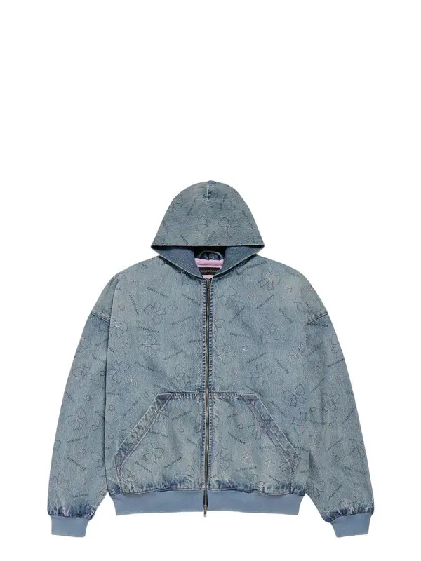 Balenciaga Handrawn Bows Denim Jacket - Blue