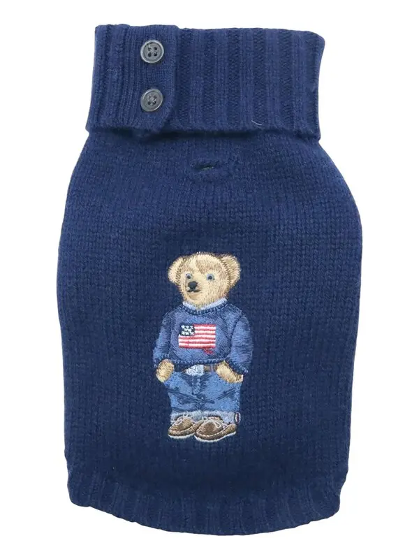 Ralph Lauren Wool-cashmere Polo Bear Dog Sweater - Navy