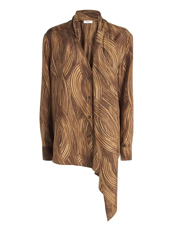 RETORI Silk Grass Waves Shirt - Brown