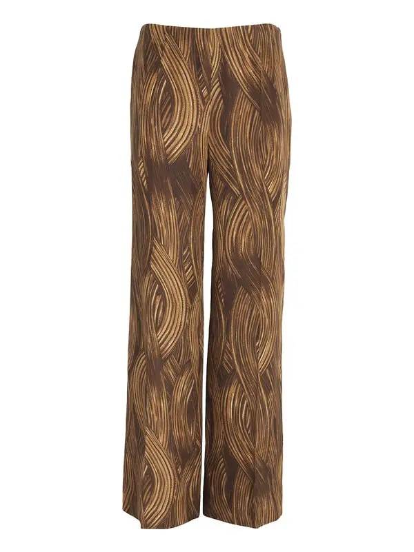 RETORI Silk Grass Waves Trousers - Brown
