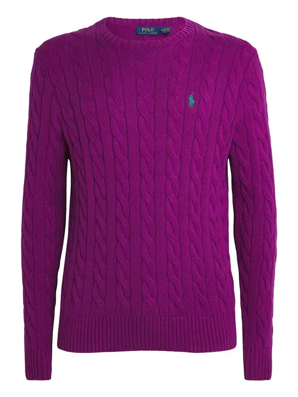 Polo Ralph Lauren Cotton Cable-knit Sweater - Purple