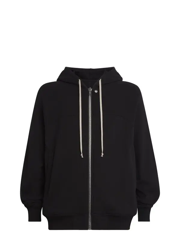 Rick Owens Terry Jersey Windbreaker Hoodie - Black