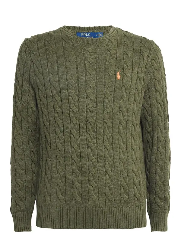 Polo Ralph Lauren Cotton Cable-knit Crewneck Sweater - Green