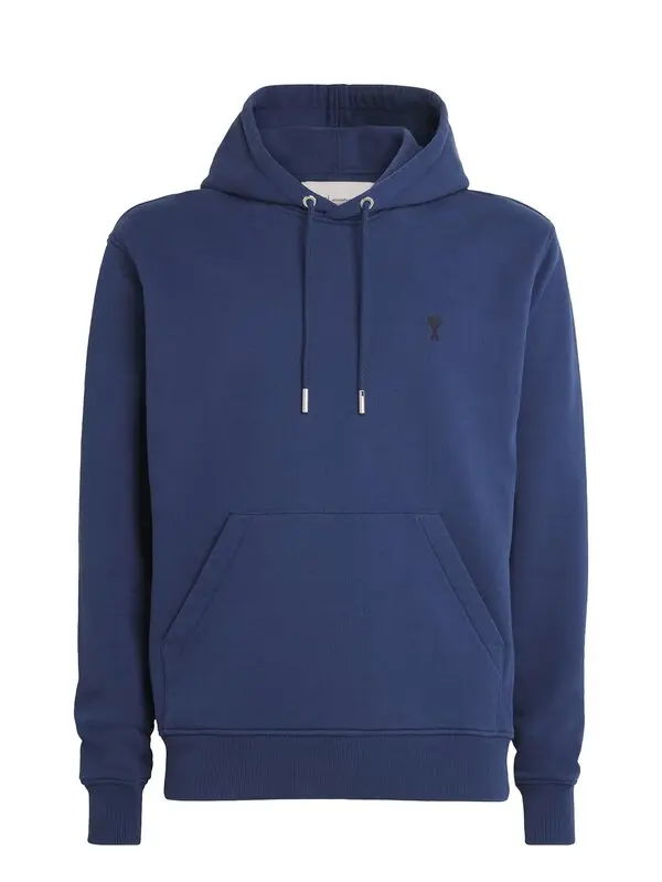Ami Cotton De Coeur Hoodie - Blue