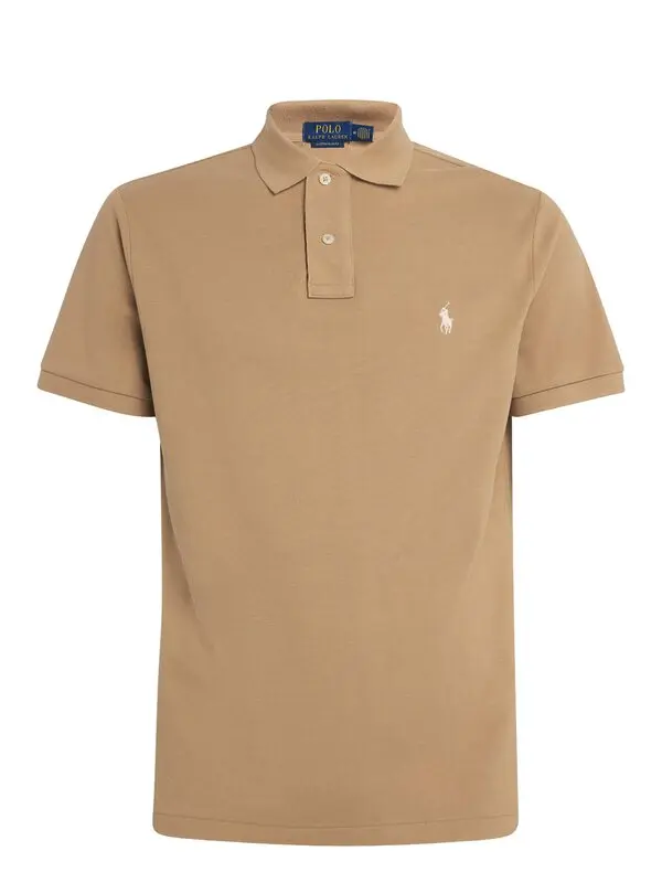 Polo Ralph Lauren Cotton Mesh Custom-fit Polo Shirt - Beige