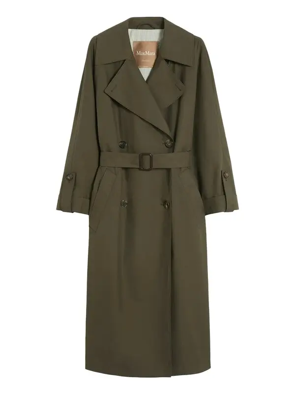 Max Mara Water-repellent Gabardine Trench Coat - Green
