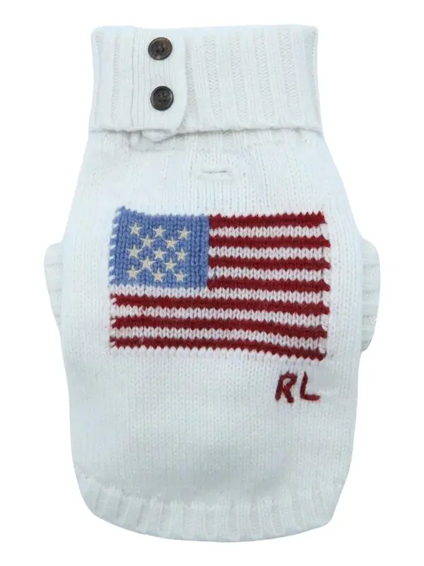 Ralph Lauren Wool-cashmere Flag Dog Sweater - White