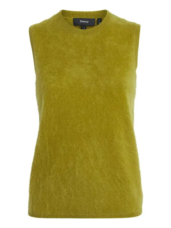 Theory Brushed Cashmere Sweater Vest - Green