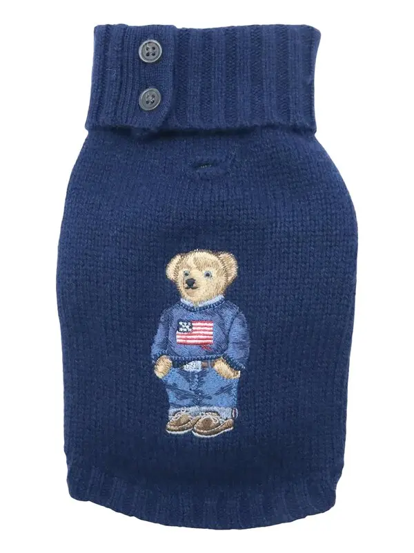 Ralph Lauren Wool-cashmere Polo Bear Dog Sweater - Navy