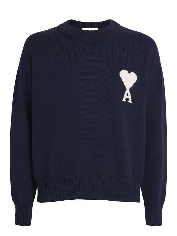 Ami De Coeur Wool-cotton Blend Sweater - Blue