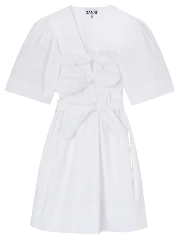 GANNI Organic Cotton Mini Dress - White