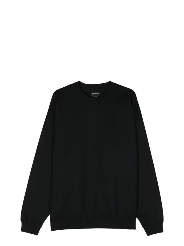Y3 Logo Cotton Sweatshirt - Black
