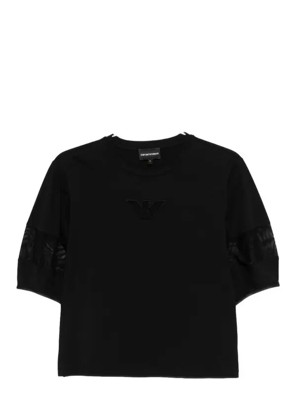Emporio Armani Cotton Crewneck Pullover - Black