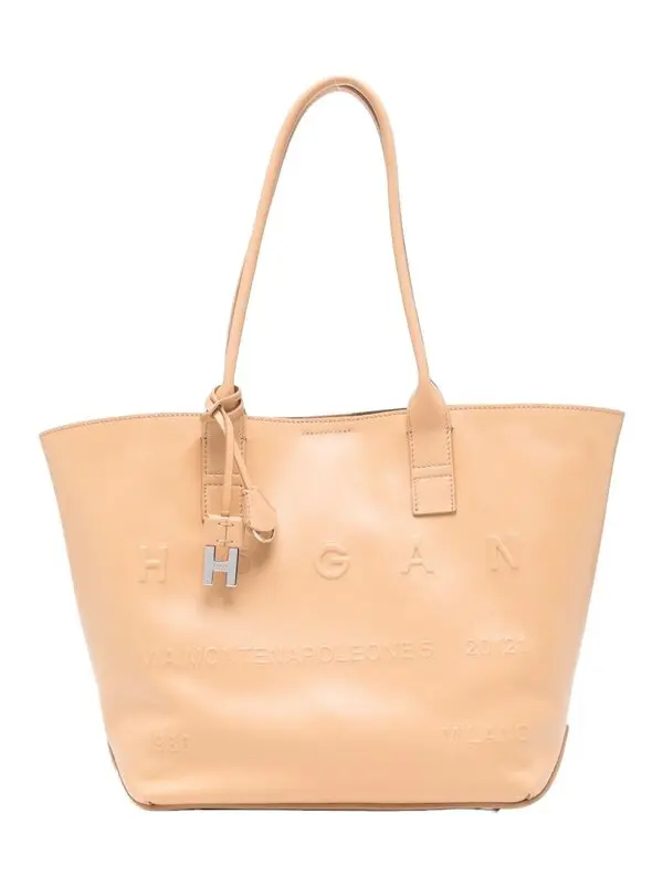 Hogan Small Leather Tote Bag - Brown