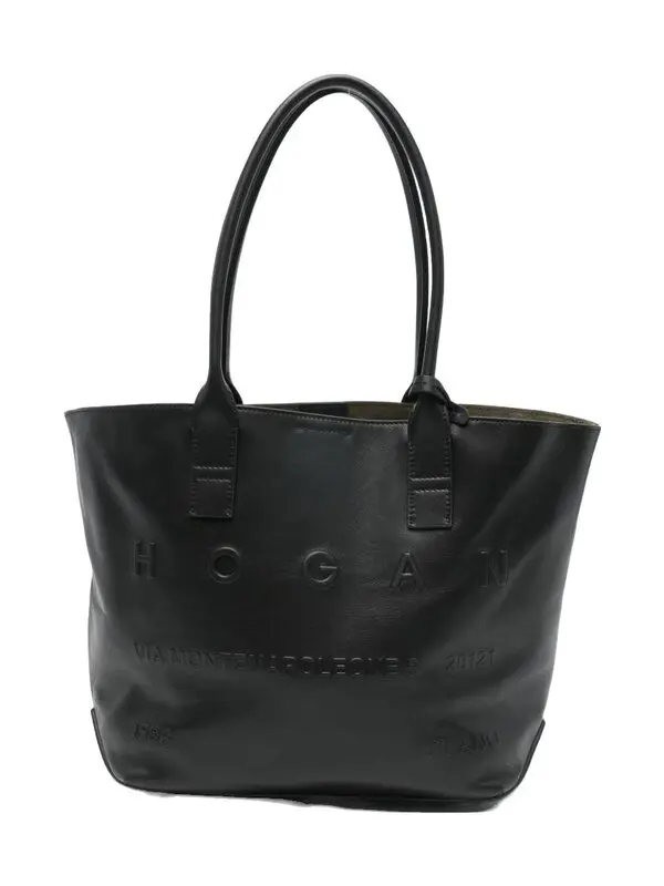 Hogan Leather Tote Bag - Black