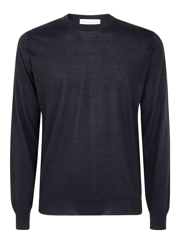 FILIPPO DE LAURENTIIS Merino Wool Crew Neck Sweater - Black