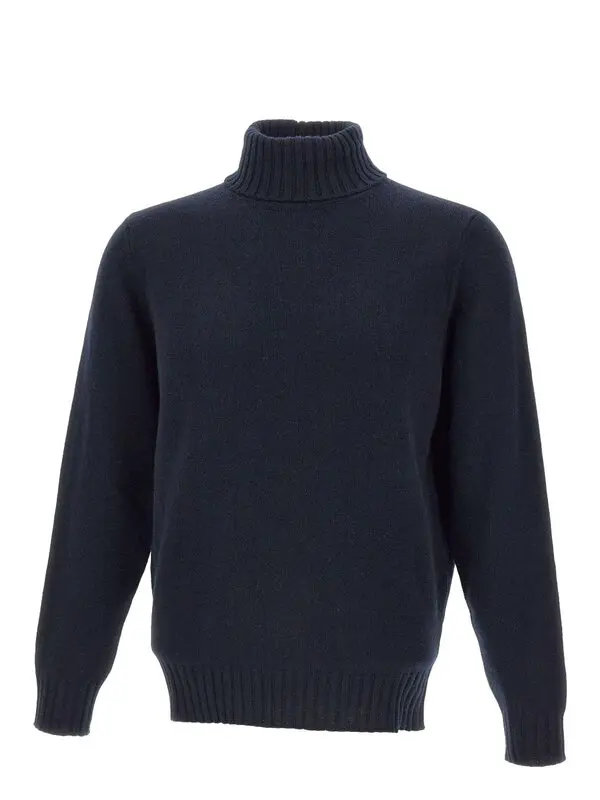 FILIPPO DE LAURENTIIS Braided Turtleneck Pullover - Sky Blue