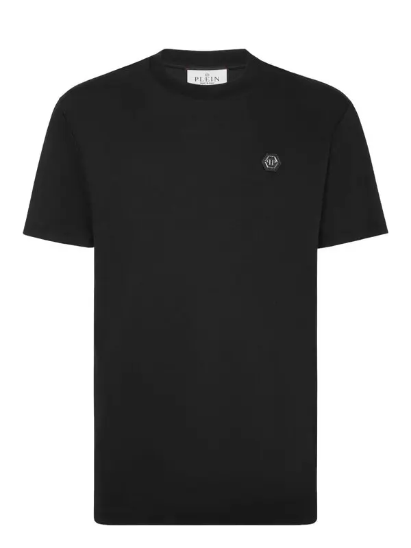 Philipp Plein Short Sleeves T-shirt With Logo - Black