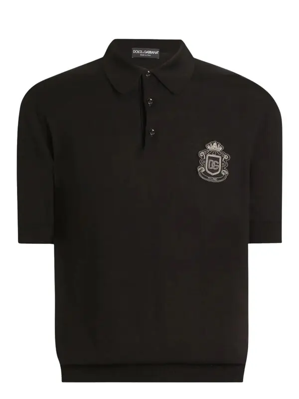 Dolce & Gabbana Polo Shirt With Logo - Black