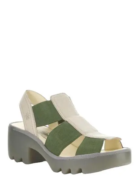 Fly London Teev Platform Sandal - Taupe/khaki