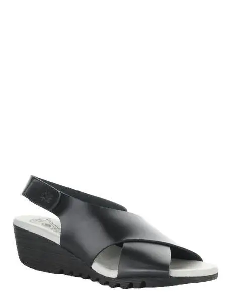 Fly London Orfy Slingback Wedge Sandal - Black