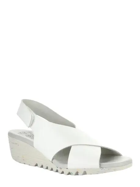 Fly London Orfy Slingback Wedge Sandal - White