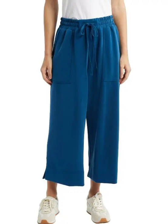 CITY BLUES Cropped Drawstring Pants - Blue Opal