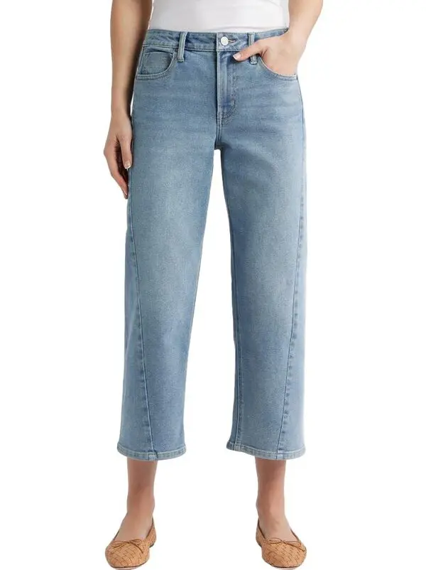 CITY BLUES Forward Seam Crop Jeans - Light Aged Wash