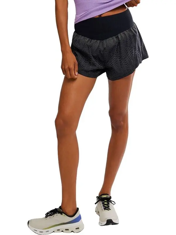 Free People Carpe Diem Reflective Shorts - Black Combo