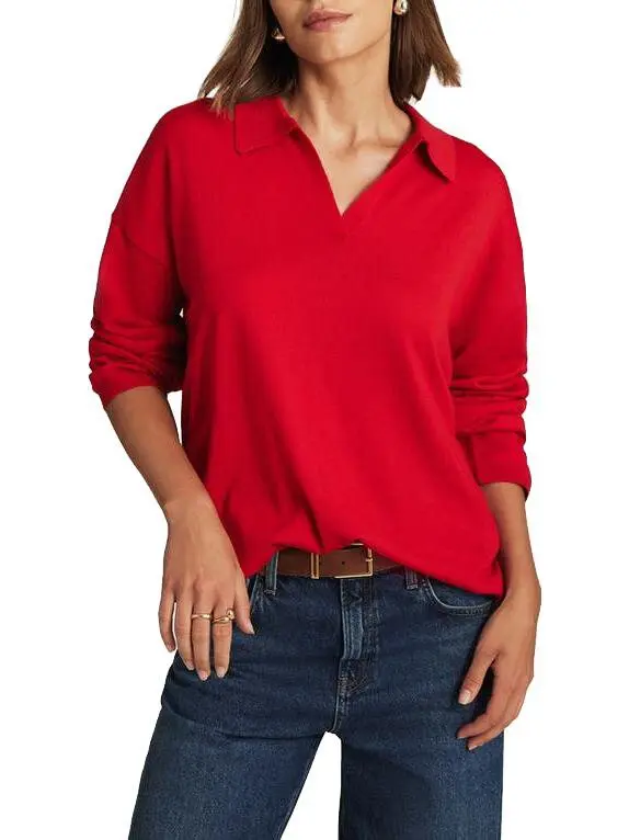 MAVI Wool Polo Sweater - Rio Red