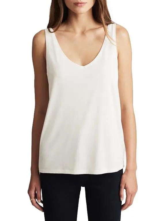 MAVI Slim-fit Lace Trim Tank - Antique White