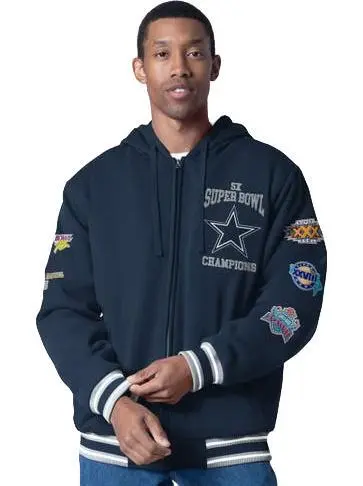 G-III SPORTS BY CARL BANKS Dallas Cowboys Power Forward Commemorative Full-zip Hooded Jacket - Navy
