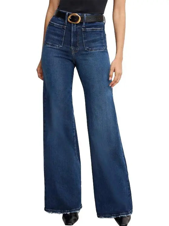 Good American High Waist Palazzo Jeans - Indigo511