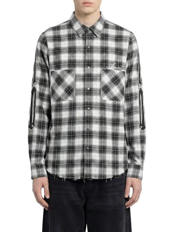 Amiri Check Cotton Shirt - Black