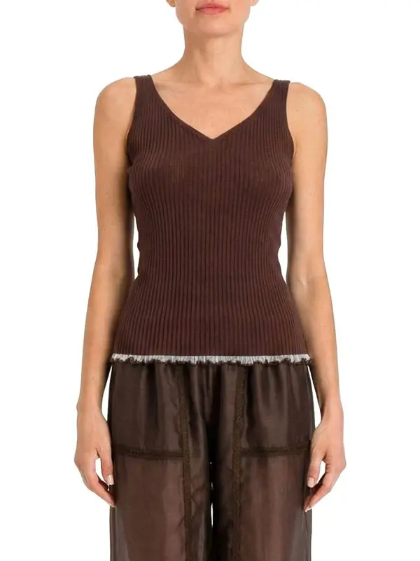 TWINSET Sleeveless Top - Coffee