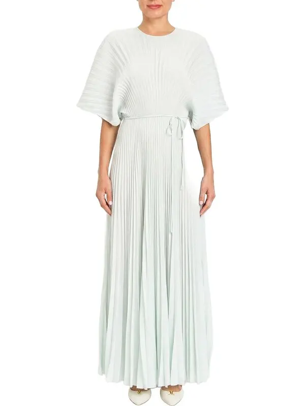 TWINSET Pleated Crêpe Kaftan Dress - Water