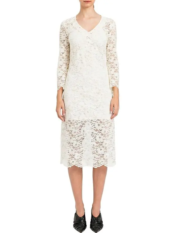 TWINSET Lace Midi Dress - White