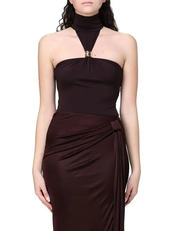 Elisabetta Franchi Cut-out Turtleneck Bodysuit Top - Dark
