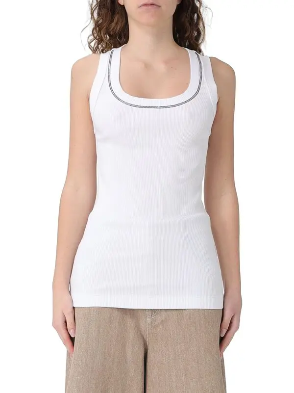 Brunello Cucinelli Ribbed Tank Top - White