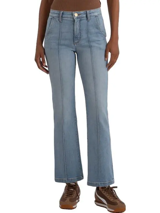 SWAT FAME Kelsey Pintuck High-waist Kick Flare Jeans - Considered