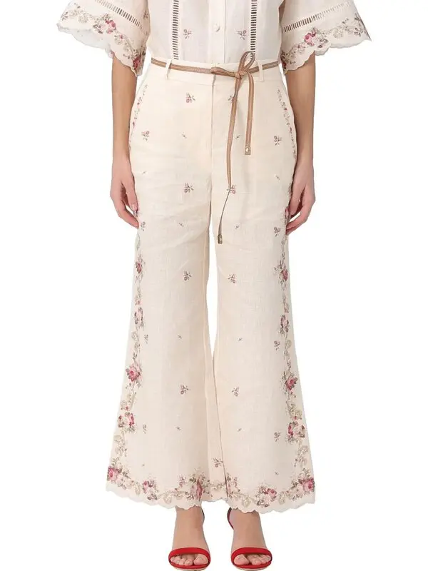 Zimmermann Wide Leg Pants - Beige