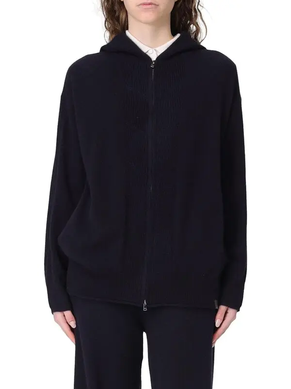 Max Mara Zip-up Knit Hoodie - Blue