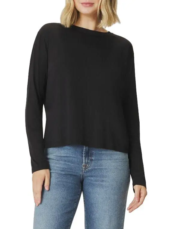 Splendid Lila Long Sleeve Cotton Top - Black