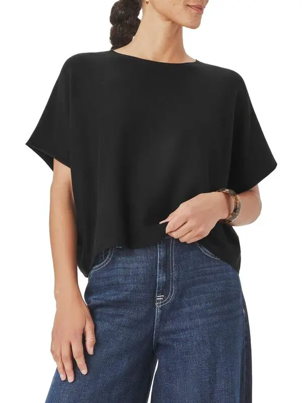 Splendid Christa Short Sleeve Sweater - Black