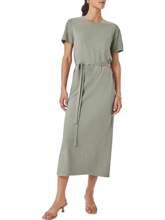 Splendid Keegan T-shirt Midi Dress - Eucalyptus Green