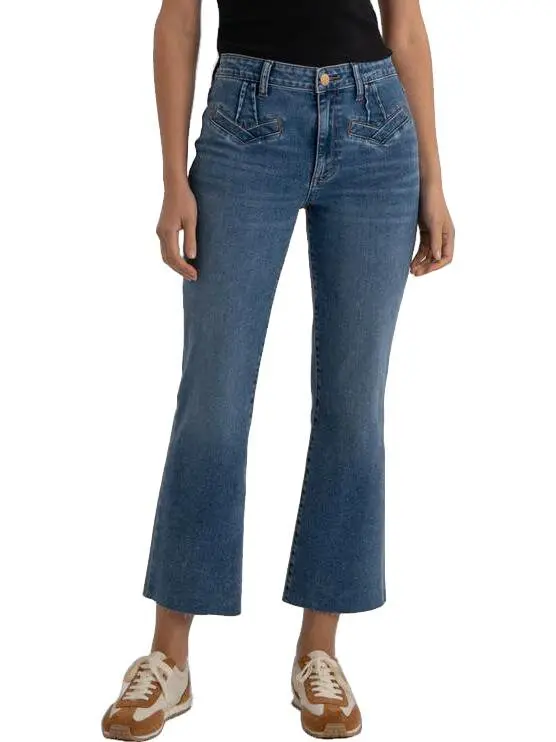 Kut From The Kloth Kelsey Raw Hem High-waist Kick Flare Jeans - Excitement