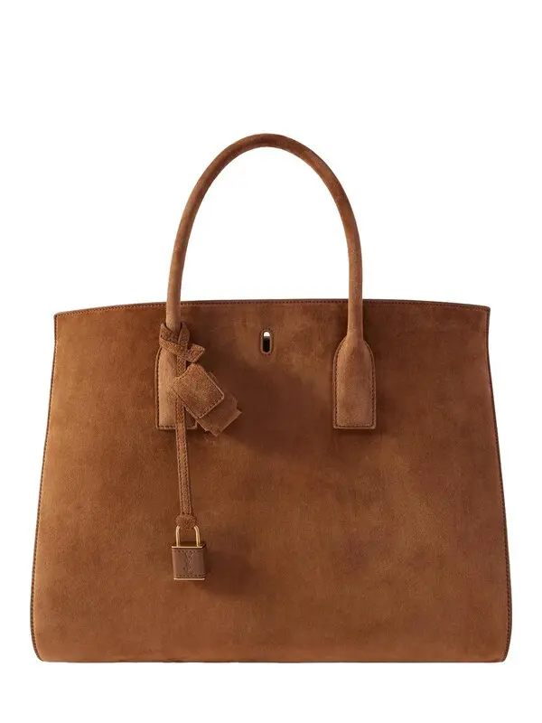 Saint Laurent Suede Tote - Brown