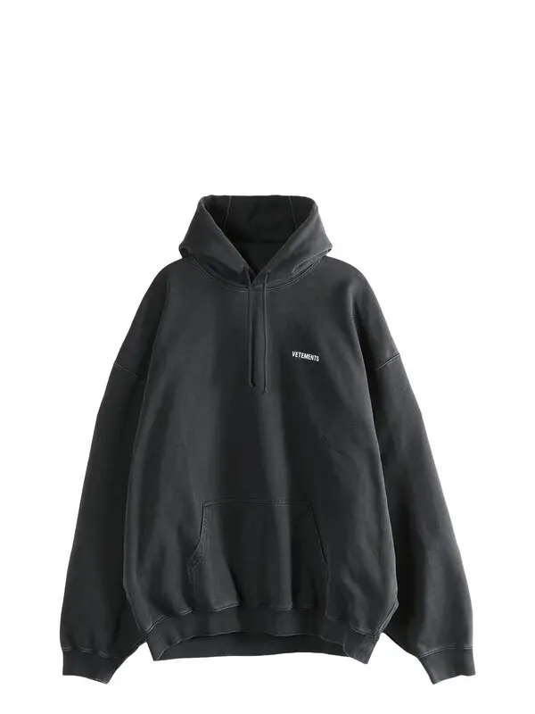 Vetements Iconic Logo Hoodie - Black