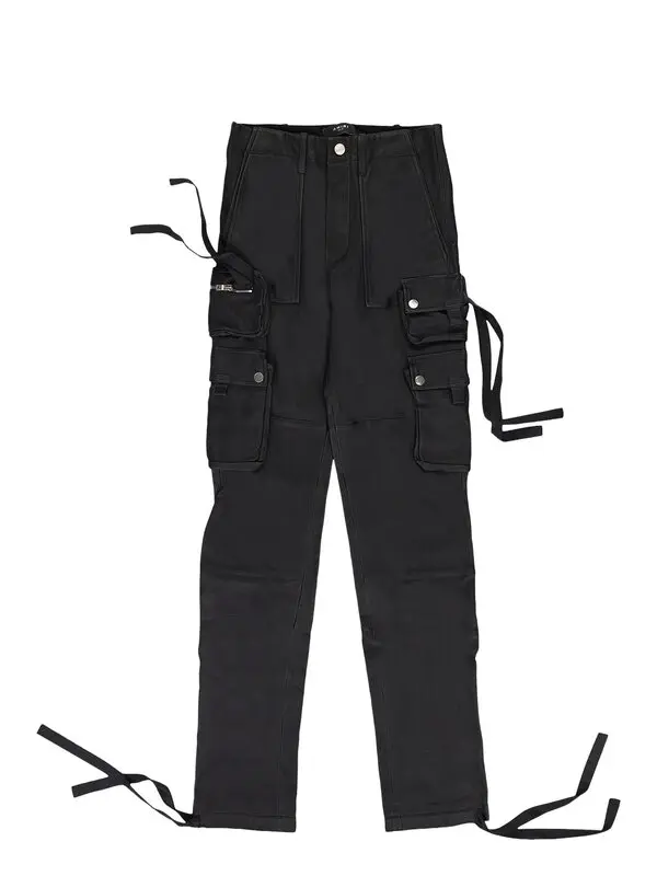Amiri Tactical Leather Cargo Pants - Black